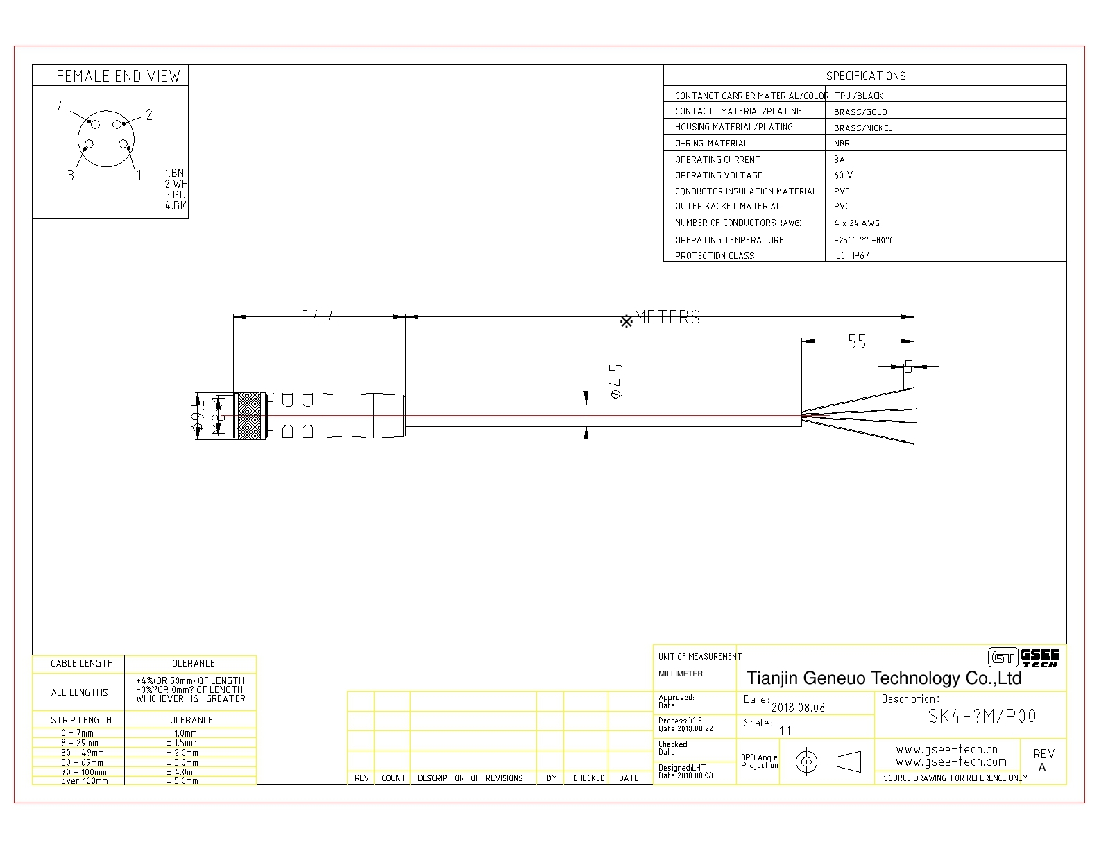 SK4-5M/P00-圆形连接器-天津吉诺科技有限公司