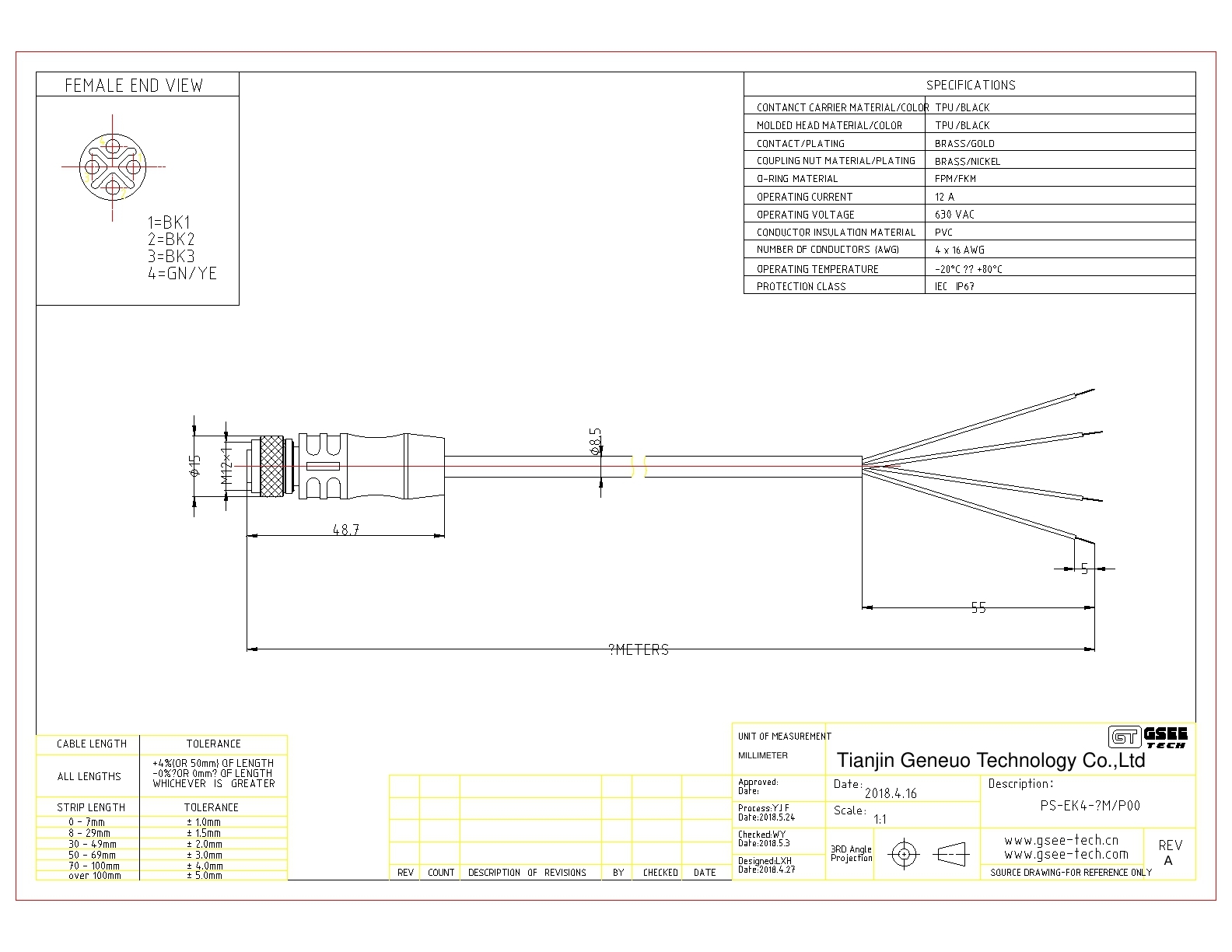 PS-EK4-10M/P00-圆形连接器-天津吉诺科技有限公司